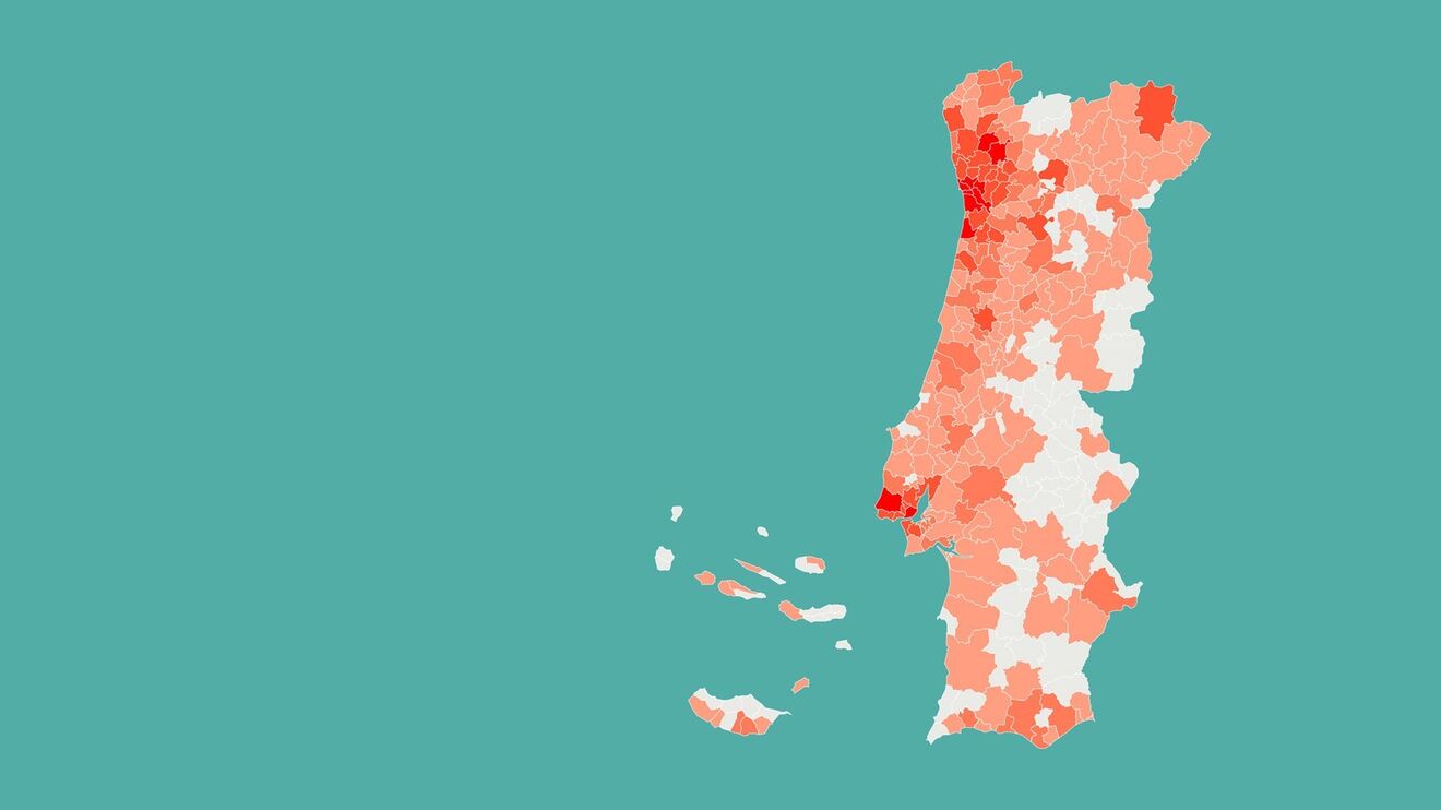 Mapa: Gondomar atinge mil casos, há seis concelhos acima do milhar de ...
